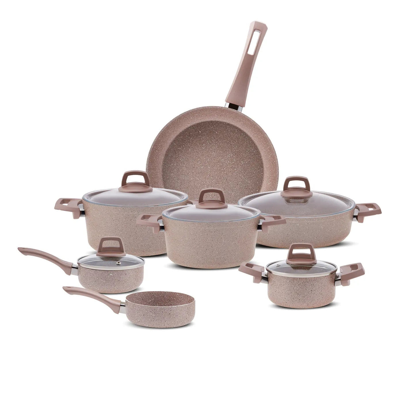 Karaca Rosegold Biogranite 12-Piece Cookware Set, Rose Gold