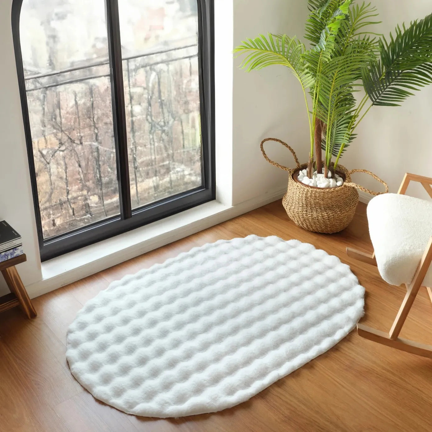 Kaşmir Rugs 7/24 Cosy Premium Bubble Rug, 100cmx150cm, White – Karaca