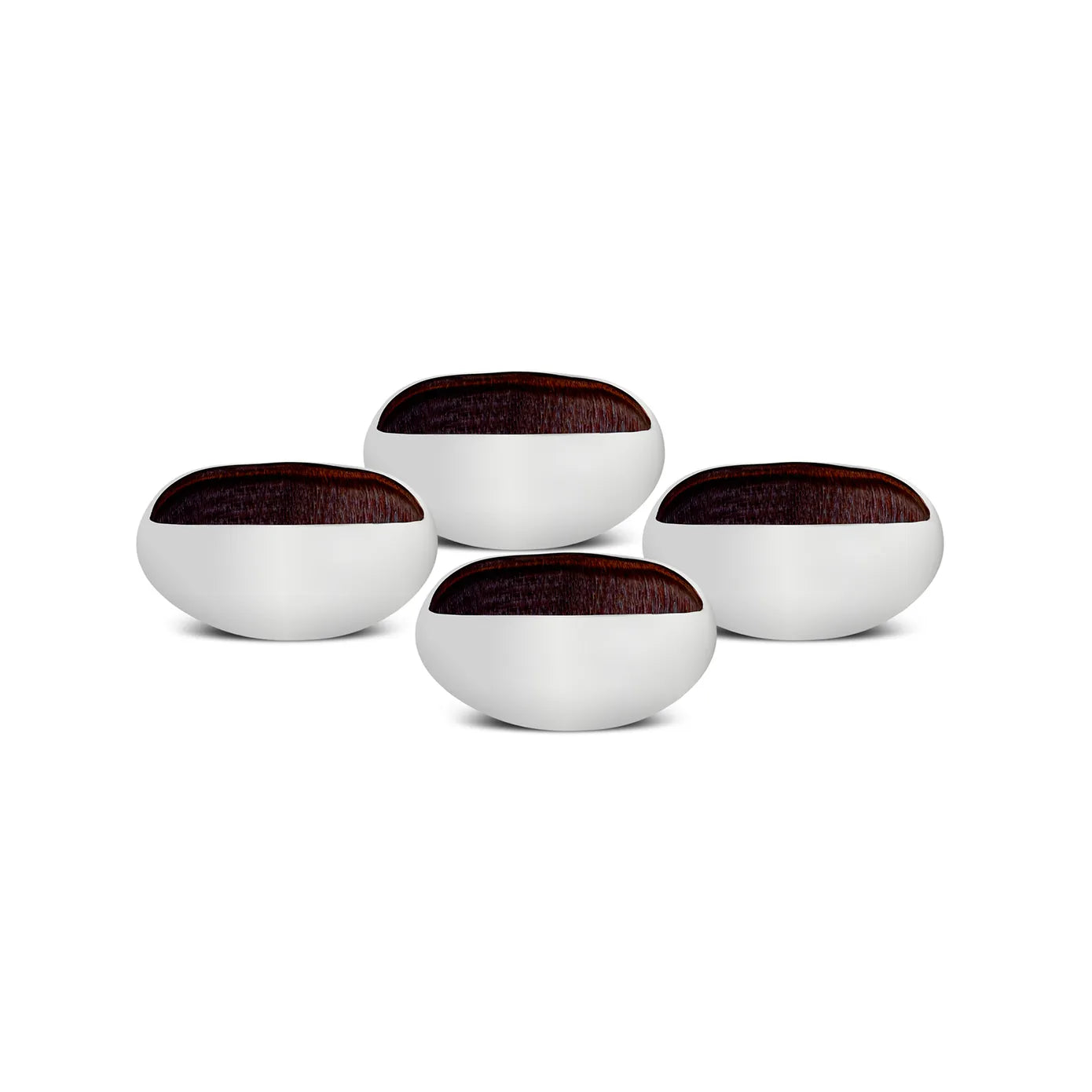 Karaca Galactic 4-Piece Reactive Glaze Bowl Set, White