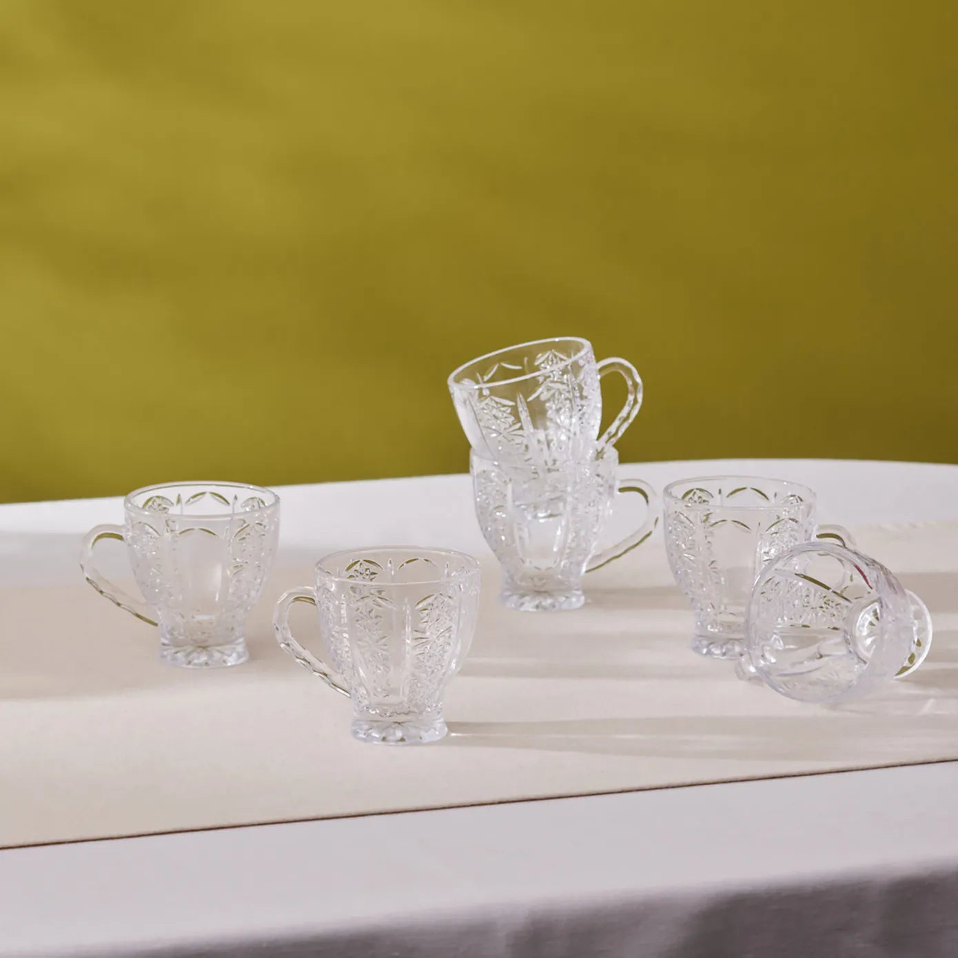 Karaca Seda 6-Piece Glass Tea Cup Set, 180ml, Clear
