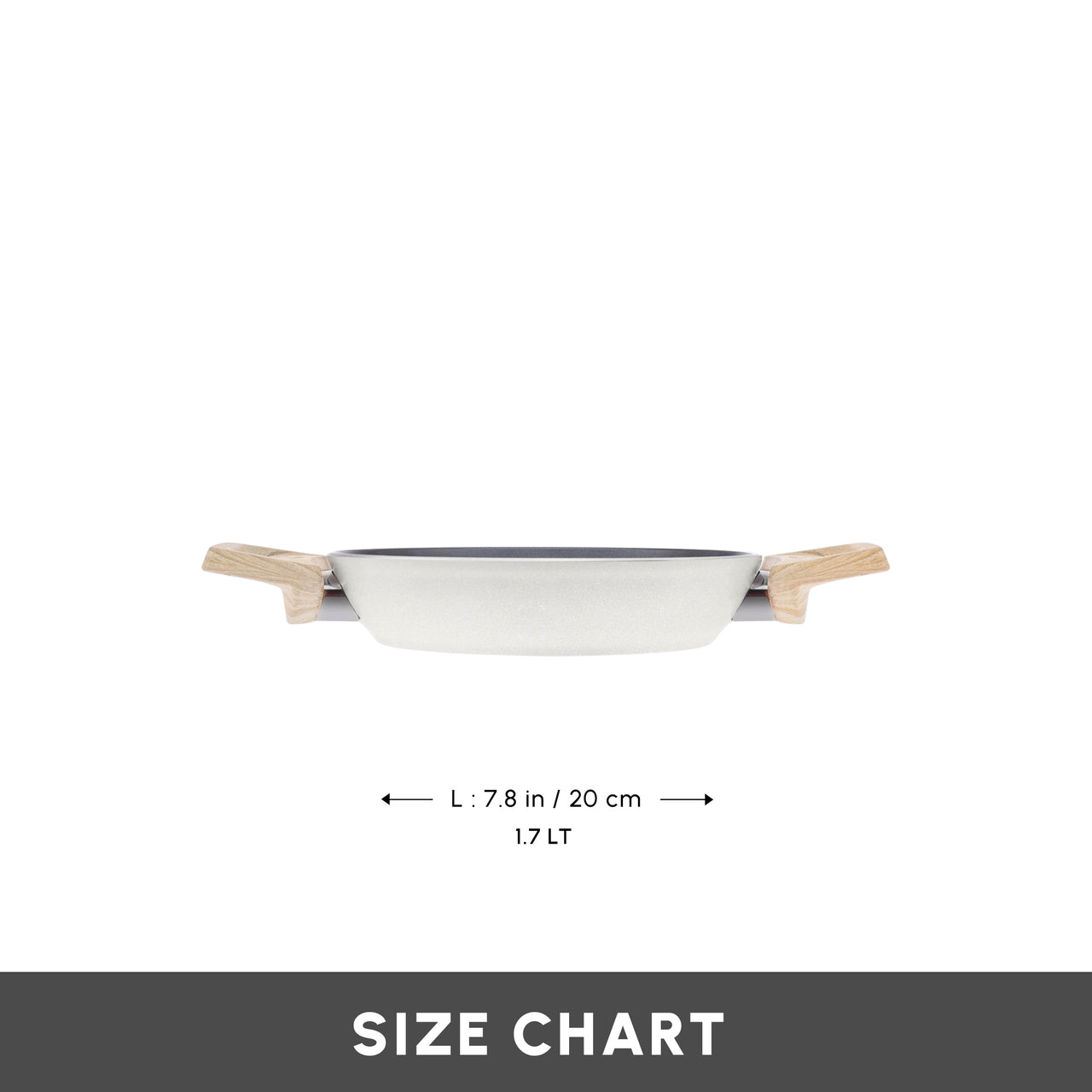 Karaca Swiss Crystal Non-Stick Induction Shallow Pan, 20cm, Creamy