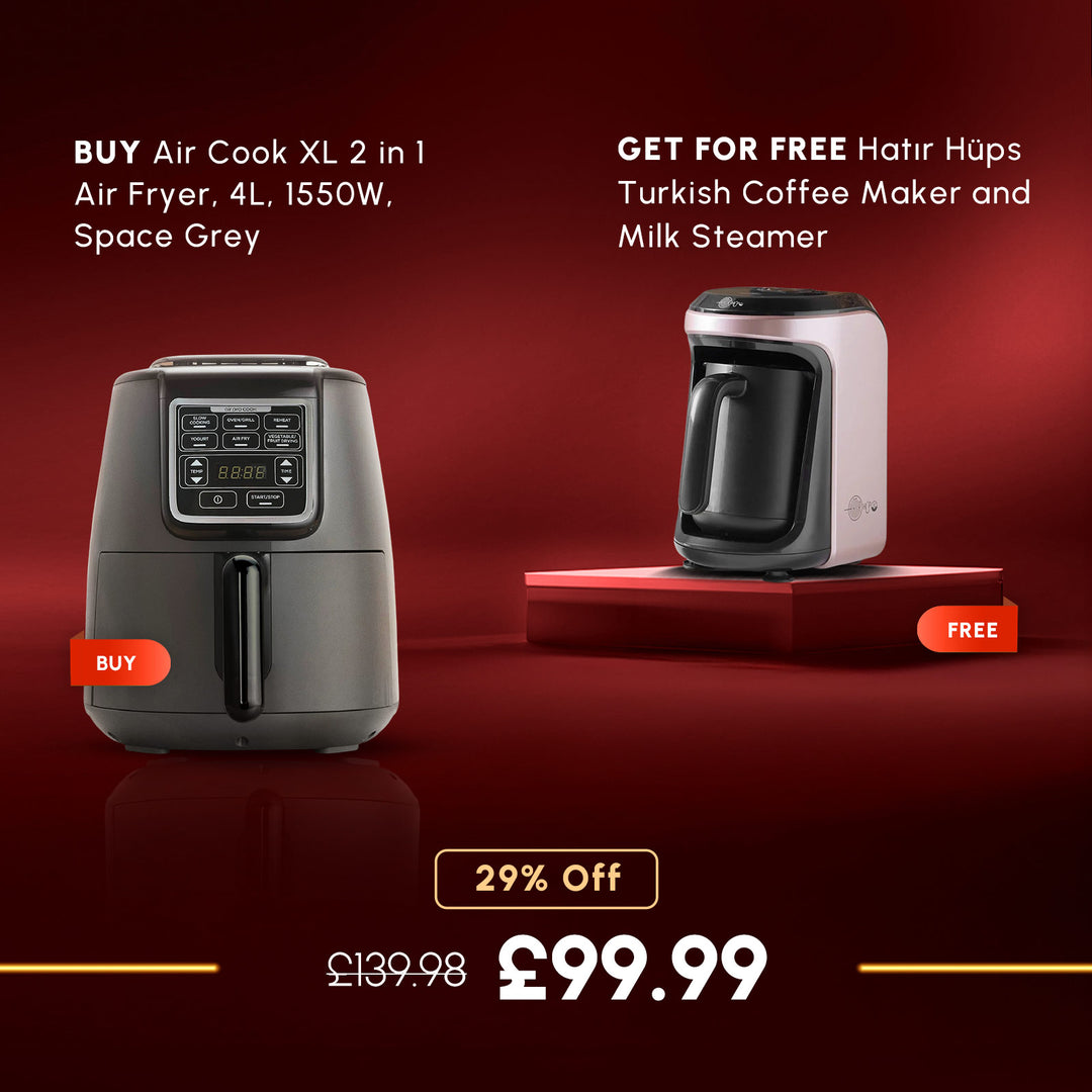 Karaca Air Cook XL 2 in 1 Air Fryer, 4L, 1550W, Space Grey