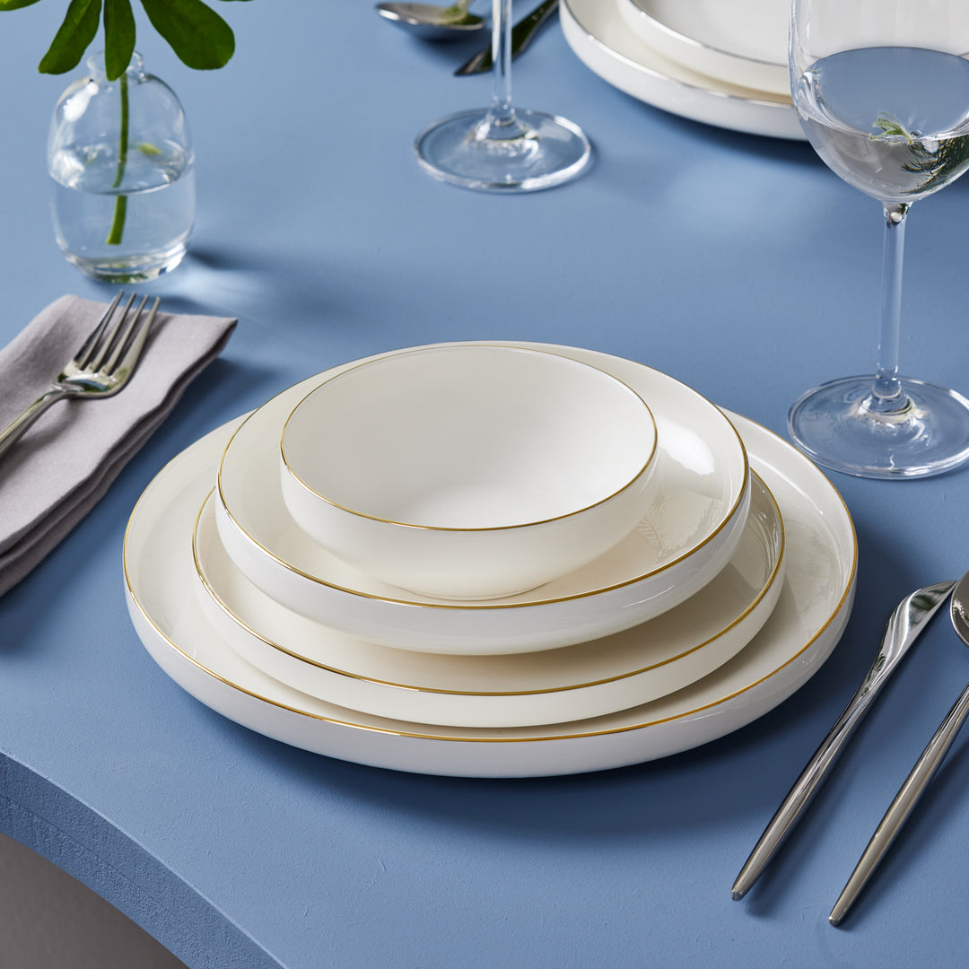 Karaca Streamline Sunset 24-Piece Bone China Dinnerware Set for 6 Peop